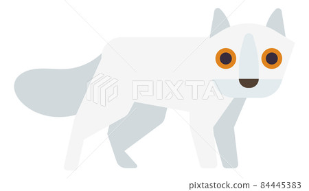 Polar fox icon. Cute white arctic animal - Stock Illustration [84445383 ...