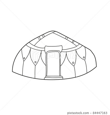Simple coloring page. Yurt of nomads. Coloring... - Stock Illustration ...