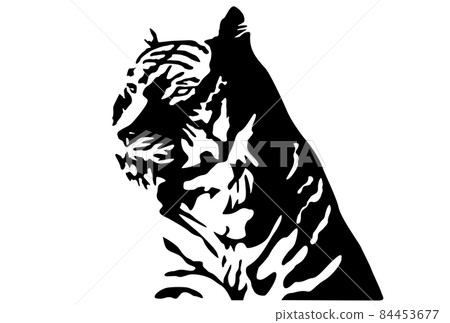 Tora-kun's monochrome face - Stock Illustration [84453677] - PIXTA