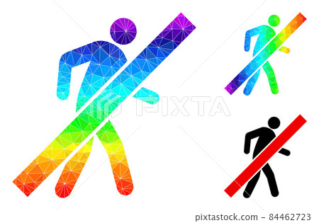 Vector Polygonal Stop Walking Man Icon with...-插圖素材 [84462723] - PIXTA圖庫