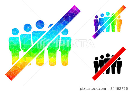 Vector Lowpoly Stop People Crowd Icon with... - Stock Illustration ...