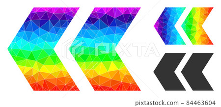 Vector Polygonal Shift Left Icon with Spectrum... - Stock Illustration ...