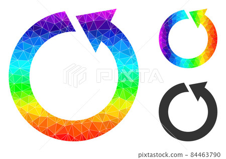 Vector Polygonal Rotate Ccw Icon with Spectrum... - Stock Illustration ...