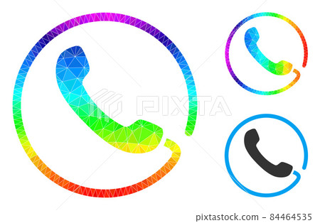Vector Lowpoly Phone Icon with Rainbow Gradient - Stock Illustration ...