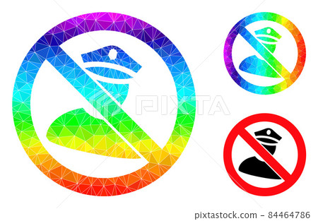 Vector Polygonal No Policeman Icon with Rainbow... - Stock Illustration ...