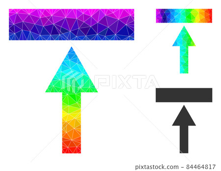Vector Polygonal Move Top Icon with Rainbow... - Stock Illustration ...