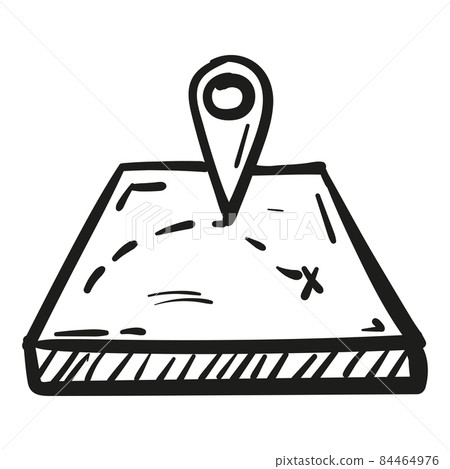 Hand drawn Map icon in doodle style isolated - Stock Illustration ...