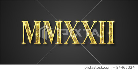MMXXII Roman numeral text calligraphy banner,... - Stock Illustration ...
