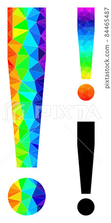 Vector Lowpoly Exclamation Sign Icon with... - Stock Illustration ...