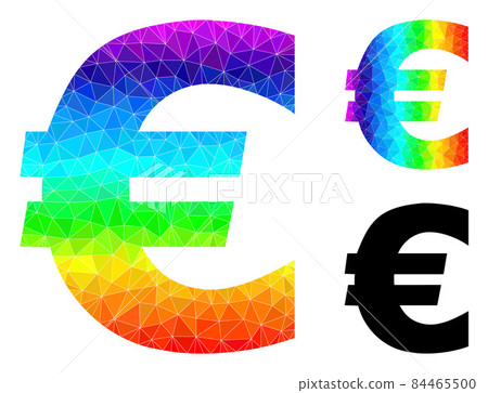 Vector Triangle Filled Euro Symbol Icon with... - Stock Illustration ...