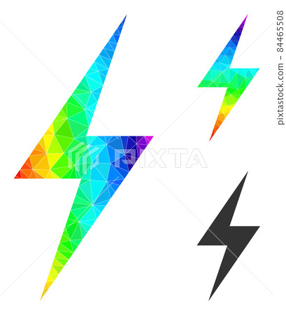 Vector Polygonal Electricity Icon with Spectrum... - Stock Illustration ...