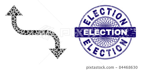 Textured Election Badge and Geometric Opposite... - Stock Illustration ...