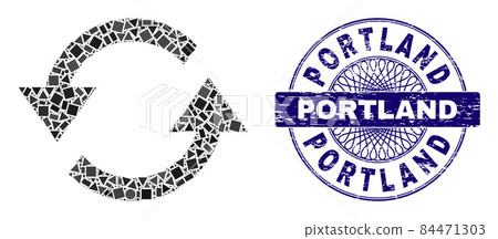 Textured Portland Seal and Geometric Refresh... - Stock Illustration ...
