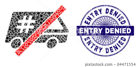 Textured Entry Denied Stamp and Geometric No... - Stock Illustration ...