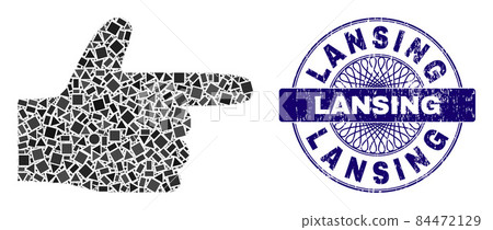 Distress Lansing Badge and Geometric Hand... - Stock Illustration ...