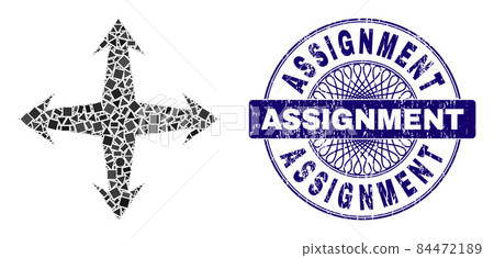 Grunge Assignment Badge and Geometric Expand... - Stock Illustration ...