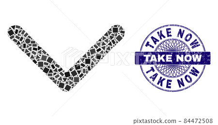 Rubber Take Now Stamp and Geometric Direction... - Stock Illustration ...