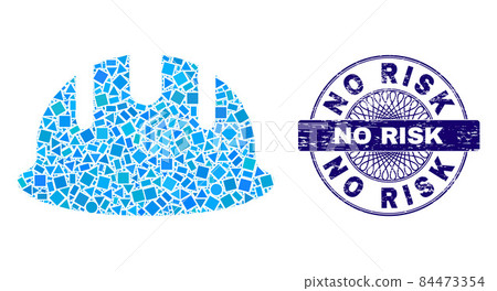 Textured No Risk Stamp and Geometric Builder... - Stock Illustration ...