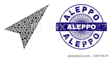 Grunge Aleppo Stamp Seal and Geometric... - Stock Illustration ...