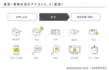 Simple flow icon set for assessment / purchase... - Stock Illustration ...