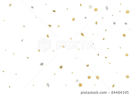 3d gold and silver star confetti. Festive... - Stock Illustration [84484195] - PIXTA