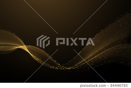 Abstract Gold Waves. Shiny golden moving lines... - Stock Illustration ...
