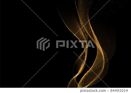 Abstract Gold Waves. Shiny golden moving lines... - Stock Illustration ...