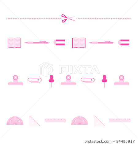 Simple and flat stationery illustration line - Stock Illustration ...