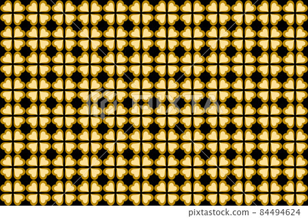 Four-leaf clover of hearts Light yellow on a... - Stock Illustration ...