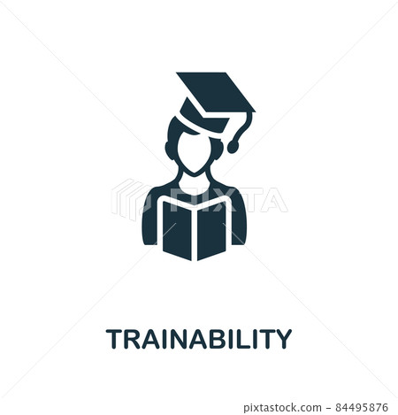Trainability icon. Monochrome sign from work... - Stock Illustration ...