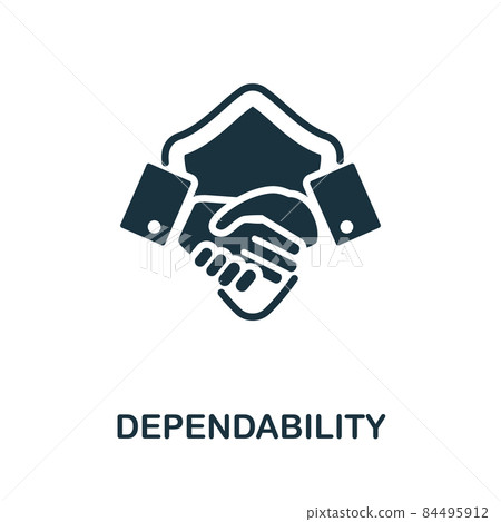 Dependability icon. Monochrome sign from work...-插圖素材 [84495912] - PIXTA圖庫