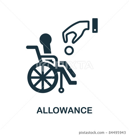 Allowance icon. Monochrome sign from crisis... - Stock Illustration ...