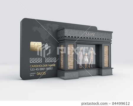 3d Rendering of Credit Card with store .... - Stock Illustration ...