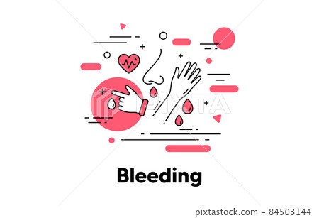 Bleeding line icon. Nose bleed, blood from... - Stock Illustration ...