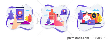 Online register icons set. User registration or... - Stock Illustration ...