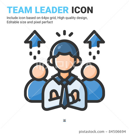 Team leader icon vector with outline color... - Stock Illustration ...