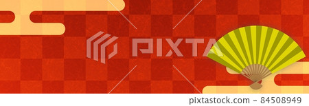 Banner background with red checkered fan - Stock Illustration [84508949 ...
