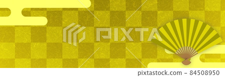 Banner background with golden checkered fan - Stock Illustration ...