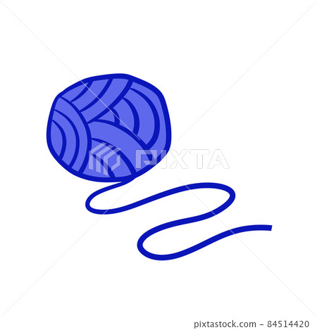 Ball of wool threads. Device for knitting and... - Stock Illustration ...