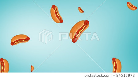 Digital composite image of falling american hot... - Stock Illustration ...