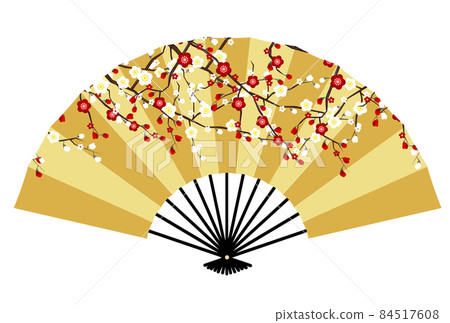 Plum fan Japanese pattern icon - Stock Illustration [84517608] - PIXTA