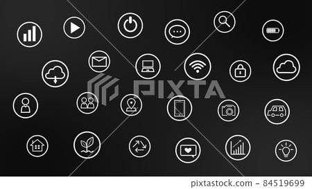Background of various icons - Stock Illustration [84519699] - PIXTA