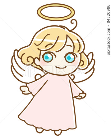 Smile angel left facing pink - Stock Illustration [84520986] - PIXTA