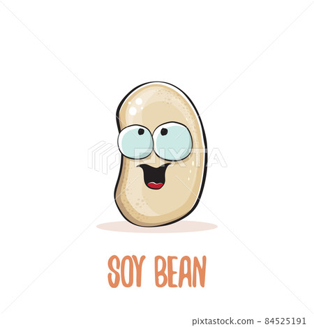 vector funny cartoon cute soybean character... - Stock Illustration ...