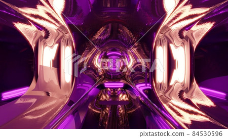 3D illustration of 4K UHD illuminated tunnel - Stock Illustration ...