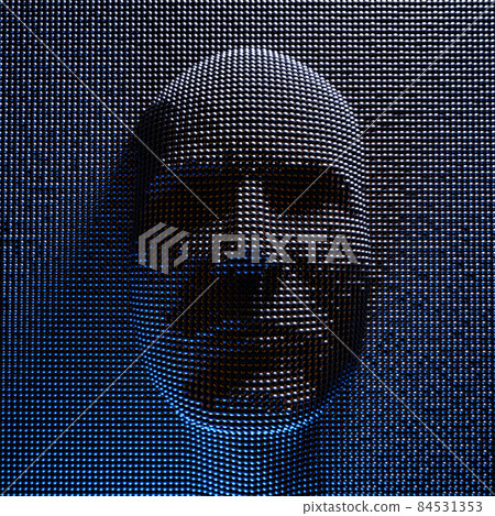 Virtual man's head made of digital data - Stock Illustration [84531353 ...