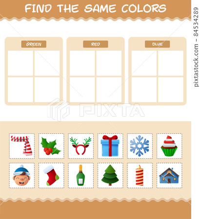 Find the same colors of christmas. Searching... - Stock Illustration ...