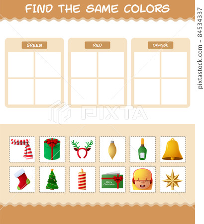 Find the same colors of christmas. Searching... - Stock Illustration ...