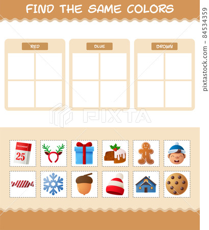 Find the same colors of christmas. Searching... - Stock Illustration ...