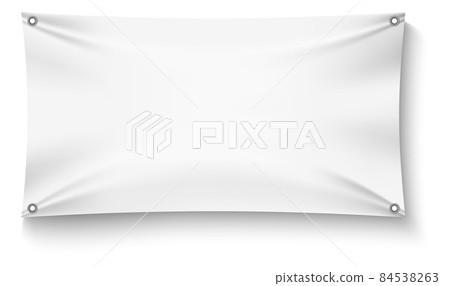 Blank fabric banner. Realistic wrinkled cloth... - Stock Illustration ...